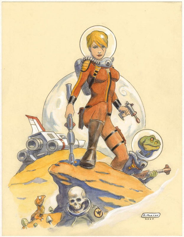 Dan Morton Spacegirl In Thomas Rehhoffs Dan Morton Comic Art