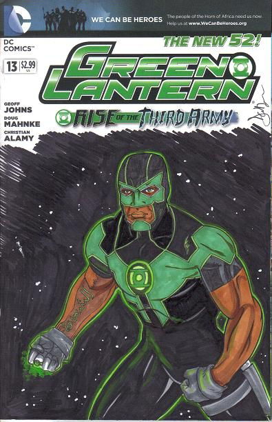 Green Lantern 13 Simon Baz By Dave Ryan In Jason Borellis Sketched